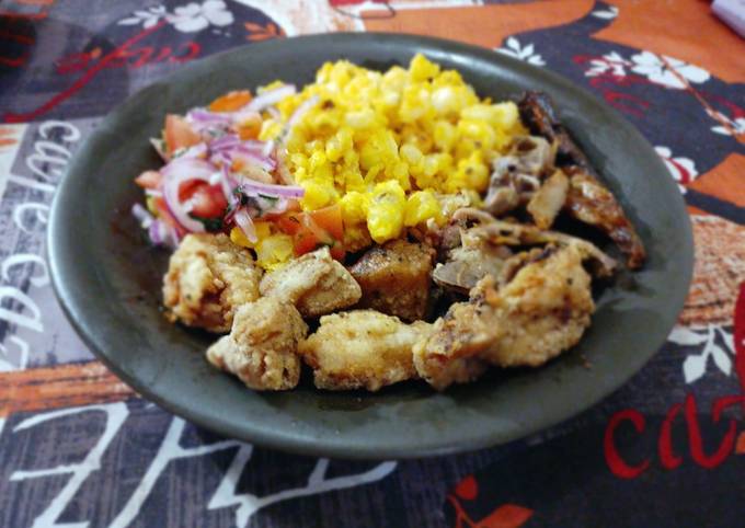 Mote con Chicharrón de Pollo Receta de vepi73- Cookpad