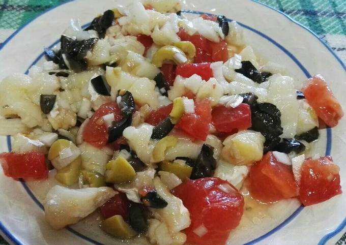 Esqueixada de bacalla Receta de Diego Gonzalez- Cookpad