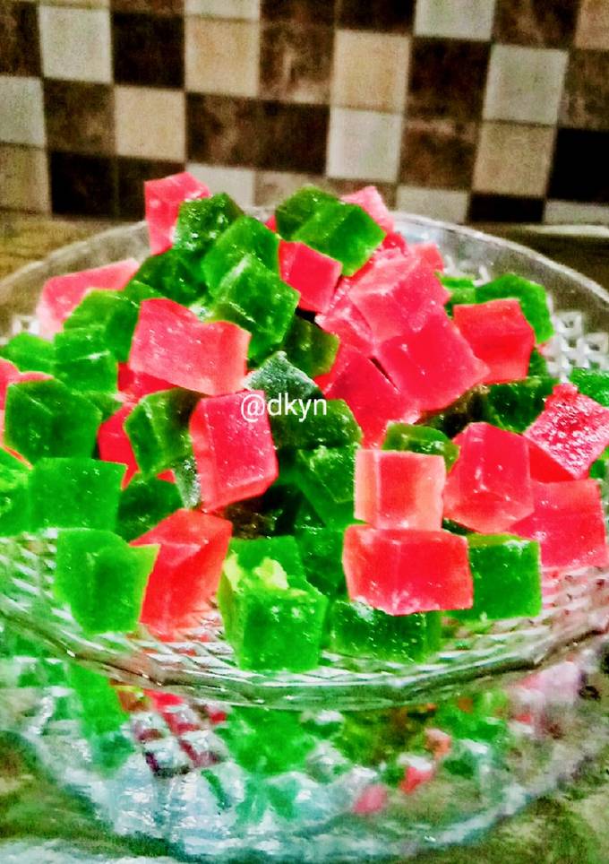 Resep Permen jelly rasa melon & strawberry oleh @Dekayana - Cookpad