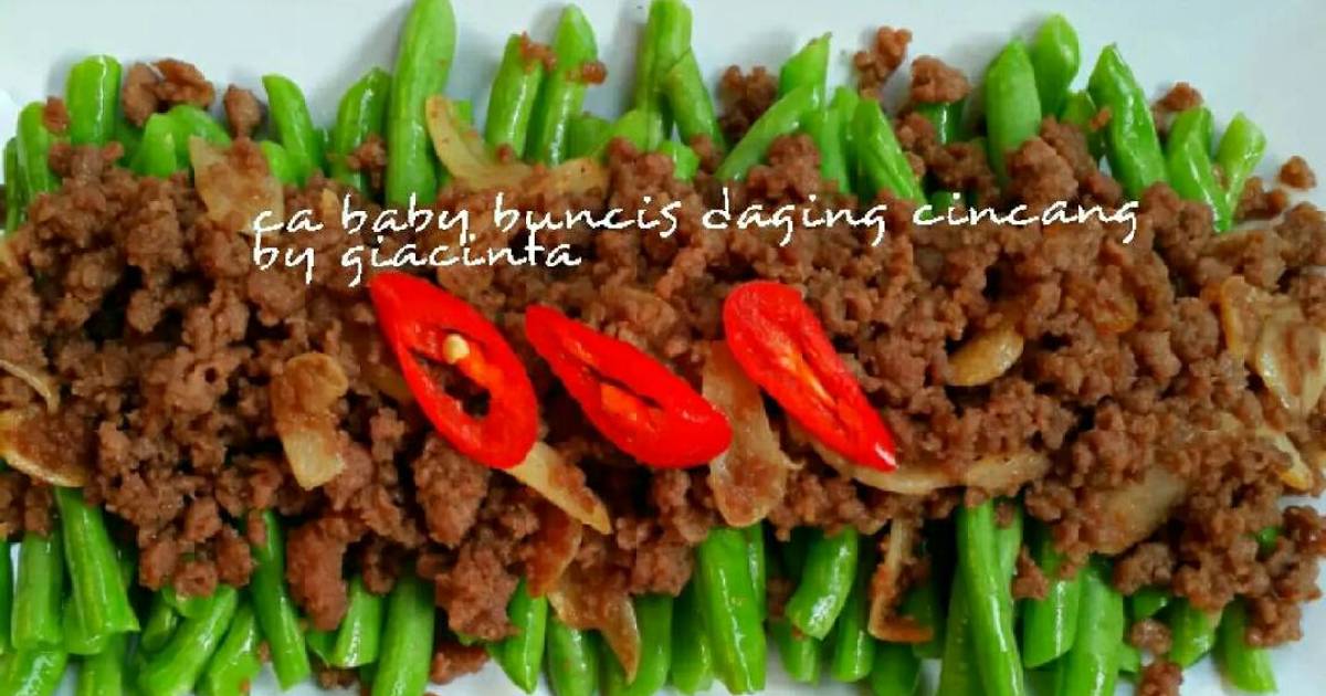 Resep Ca baby buncis daging cincang oleh Giacinta Permana - Cookpad