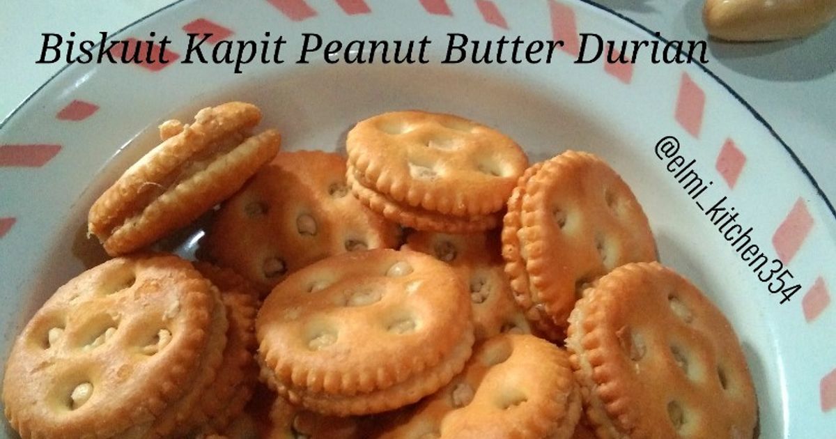 Resep Biskuit Kapit Peanut Butter Durian/ Biskut (Cookies / Kue Kering ...