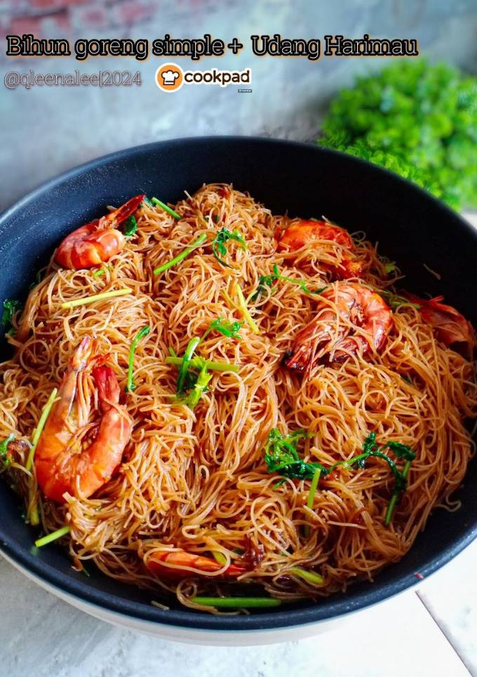Resipi Bihun Goreng Simple + Udang Harimau oleh Q'leenalee's Kitchen ...
