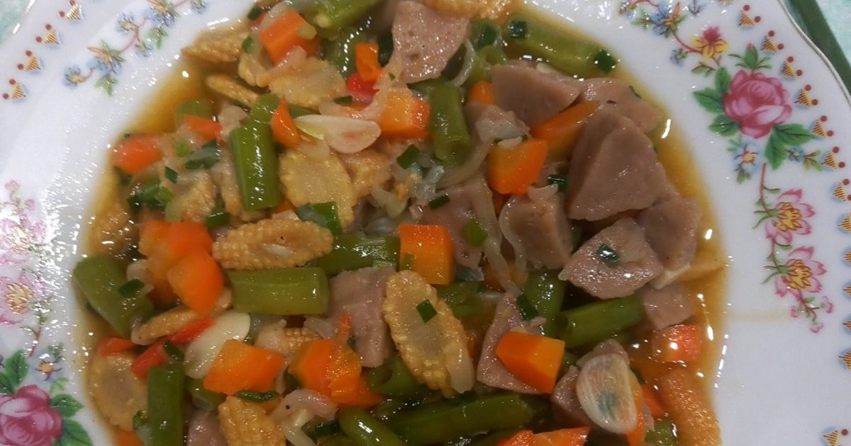 Resep tumis sayur 3 warna wortel buncis dan baby corn rumahan enak dan ...