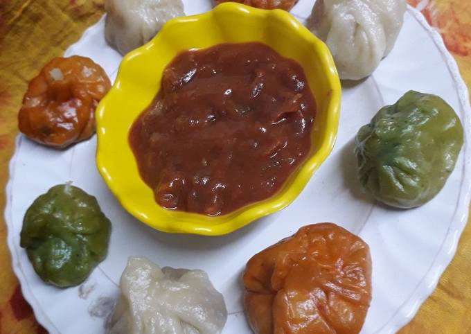 Multi colour momos Recipe by Dipti Mehrotra - Cookpad