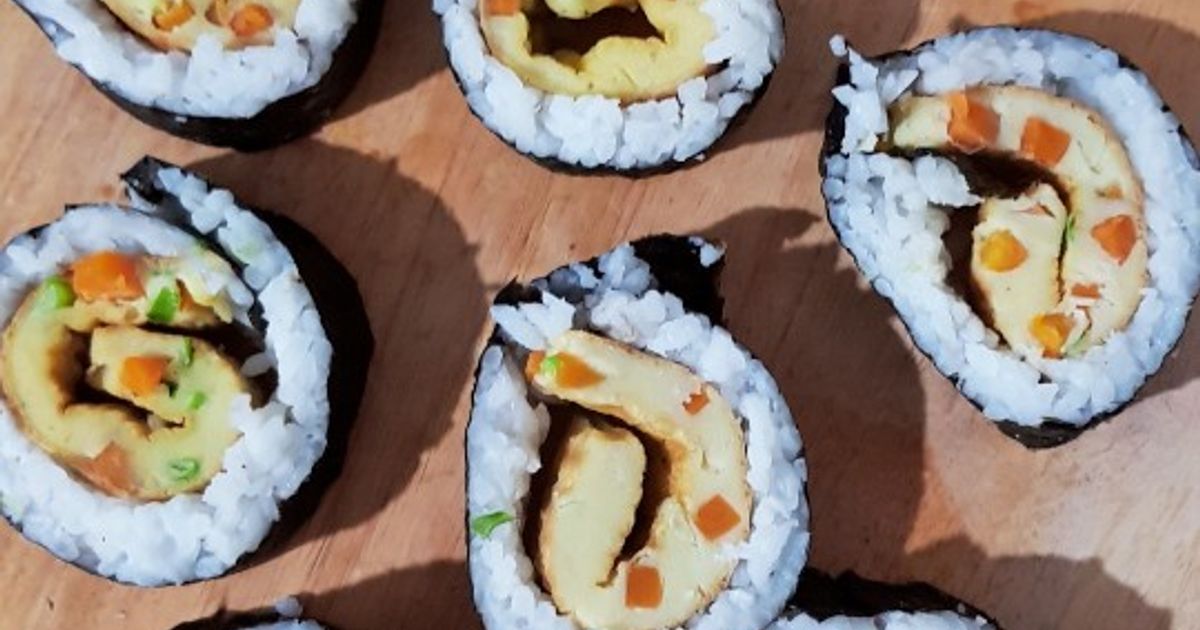 Resep kimbab telur dadar rumahan enak dan mudah - Cookpad