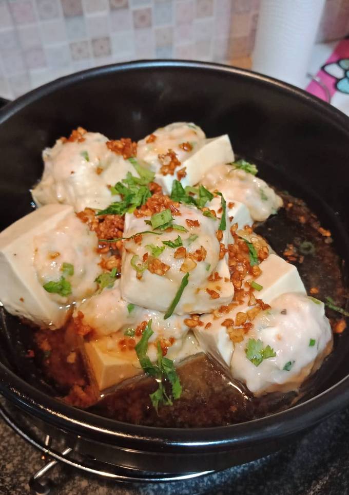 Resep Steam tahu sutera dan udang oleh Kimmy's Kitchen - Cookpad