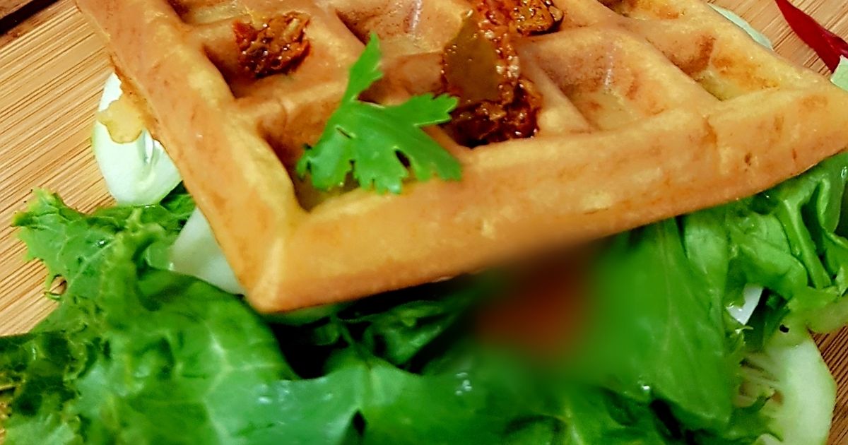 3 Colour Waffle Sandwich Recipe by Sadia Alvi - Cookpad