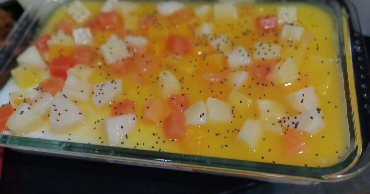 Resep puding semangka melon pepaya rumahan enak dan mudah - Cookpad