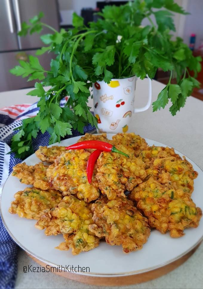 Indonesian Corn Fritters (Dadar Jagung or Perkedel Jagung) Recipe by ...