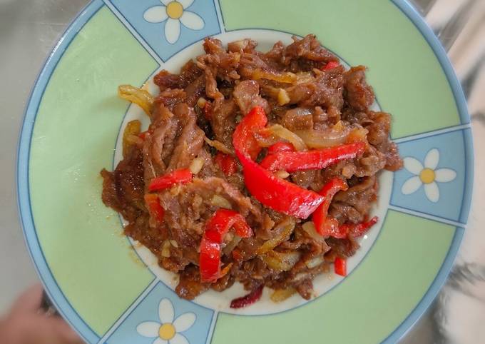 Resep Beef Slice with Barbeque Sauce oleh Wulandari Ningrum - Cookpad