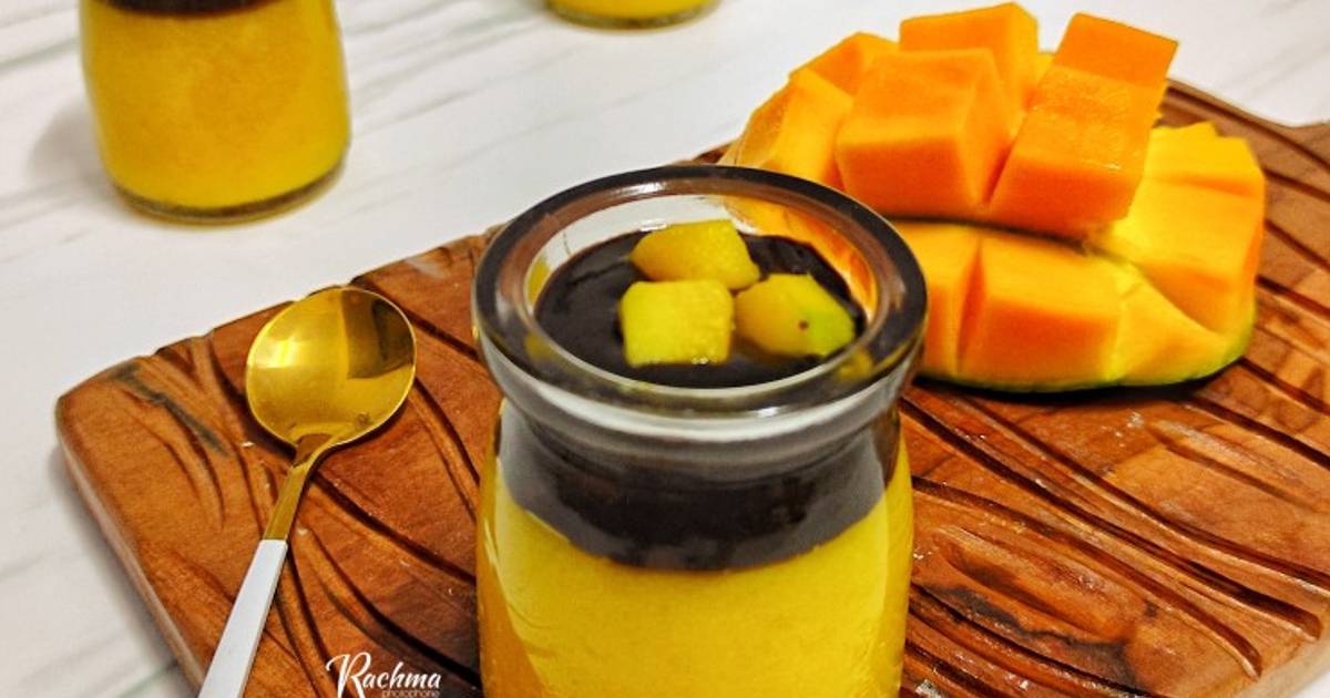 Resep Puding Mangga Vla Coklat Lumer oleh Rachma Nita - Cookpad