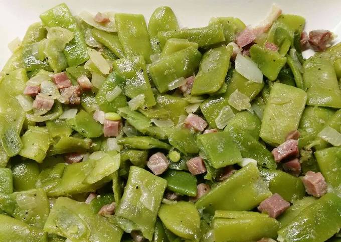 Judías verdes con jamón Receta de toniru- Cookpad