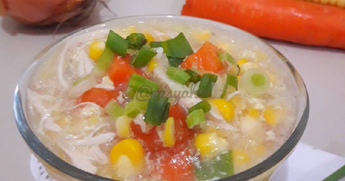 Resep Sup Jagung Wortel Telur oleh Aisyah wan - Cookpad