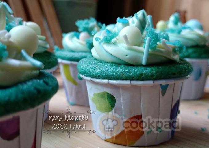 Resipi Egg Less Blue Velvet Cupcake / Kek Baldu Biru Tanpa Telur oleh ...