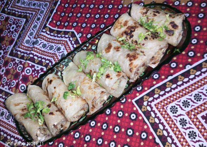 Chicken Kabab roll Recipe by Aqsa mukhtiar - Cookpad