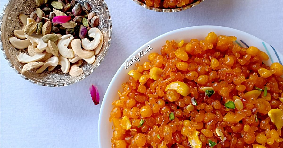 Sweet Boondi Recipe by Bobly Rath - Cookpad