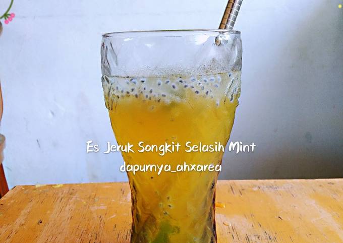 Resep Es Jeruk Songkit Selasih Mint oleh trinity alexandrea - Cookpad