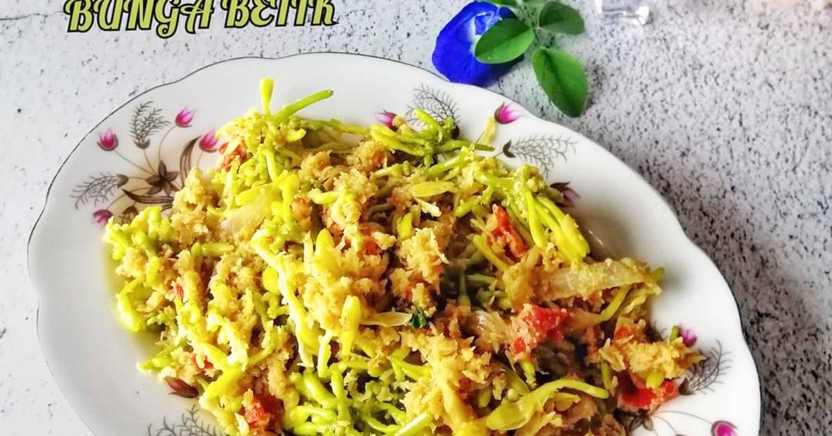 Resipi 14:2:23 - Kerabu bunga betik bersama udang geragau oleh Hani ...