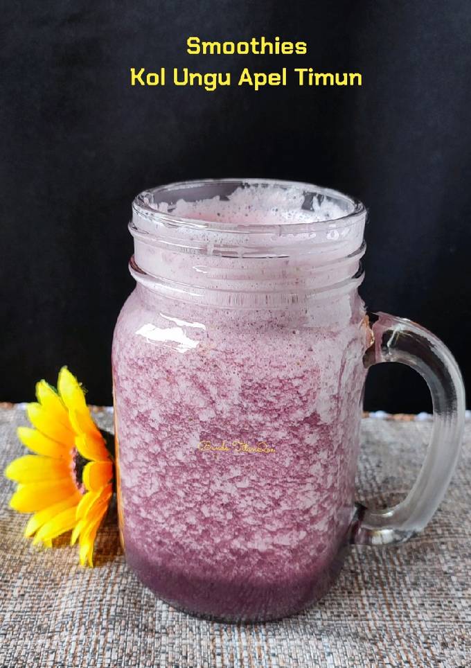 Resep Smoothies Kol Ungu Apel Timun oleh Bunda TitanQue - Cookpad