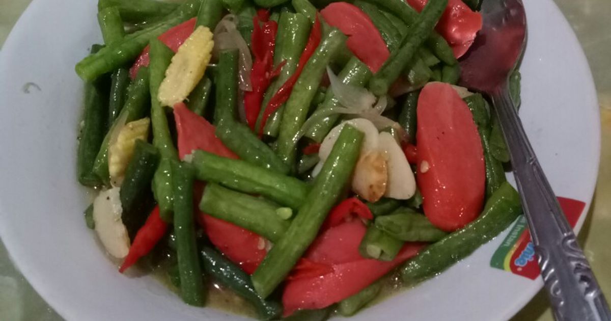Resep Tumis Kacang Panjang, Putren (Jagung Muda), Dan Sosis oleh Amalia ...
