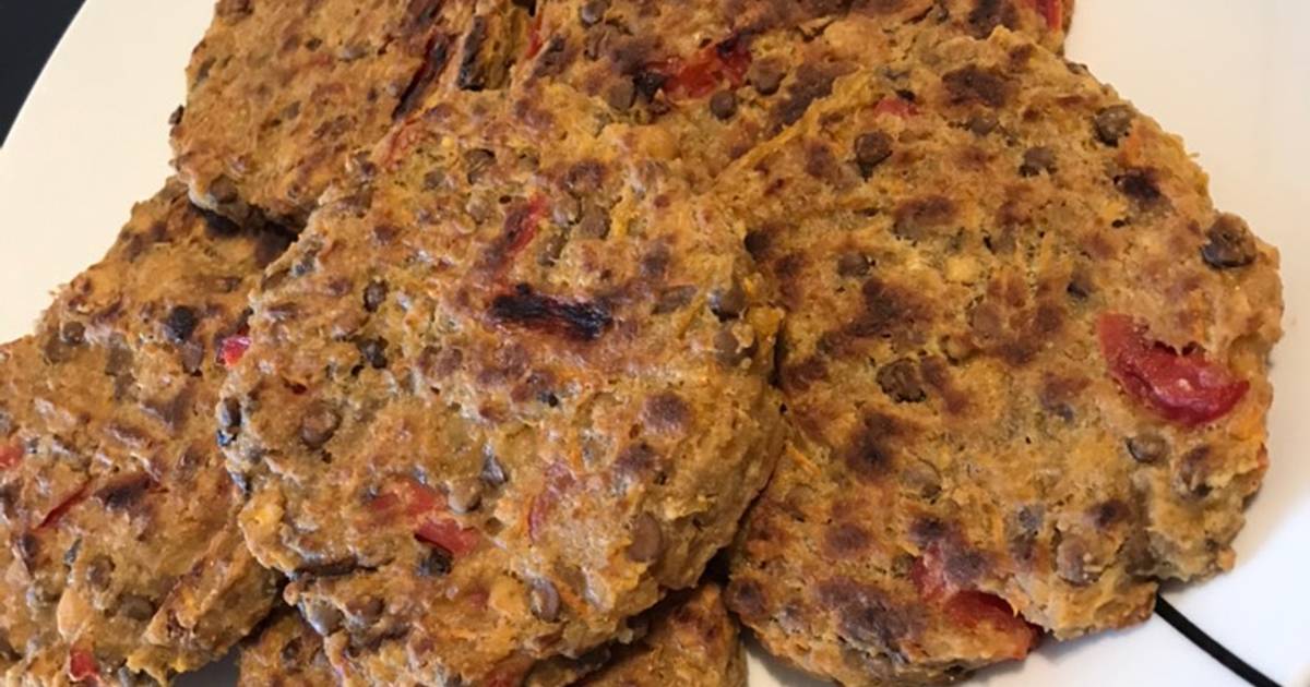 Hamburguesas de lentejas y garbanzos con vegetales Receta de Agustina ...