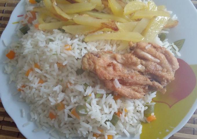 Arroz a la jardinera con pollo broaster Receta de Mercedes Huaman ...