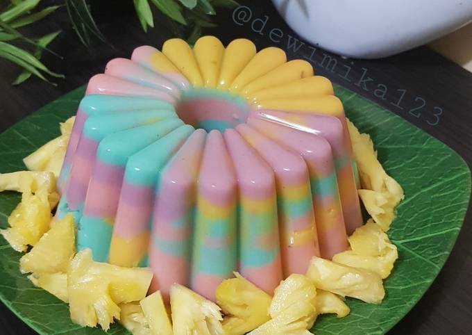 Resep Puding Rainbow oleh @dewimika123 - Cookpad