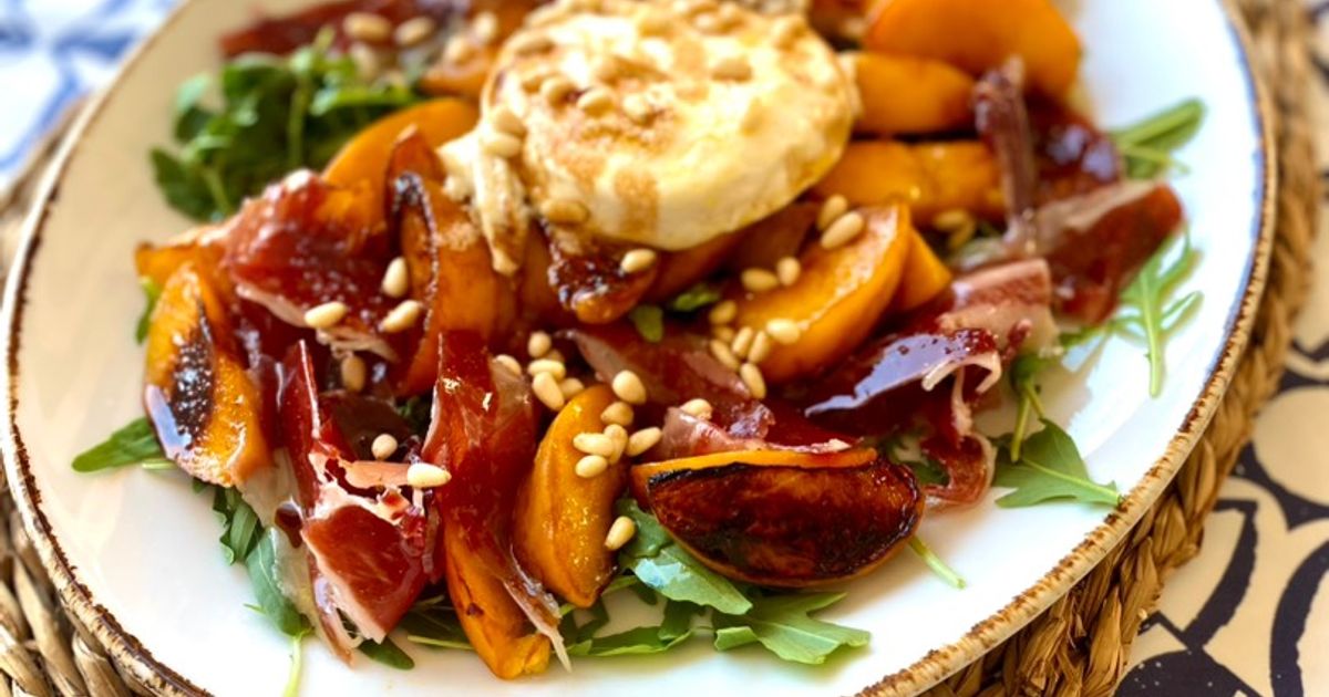 Ensalada De Melocotón A La Plancha, Jamón Ibérico Y Queso De Cabra ...