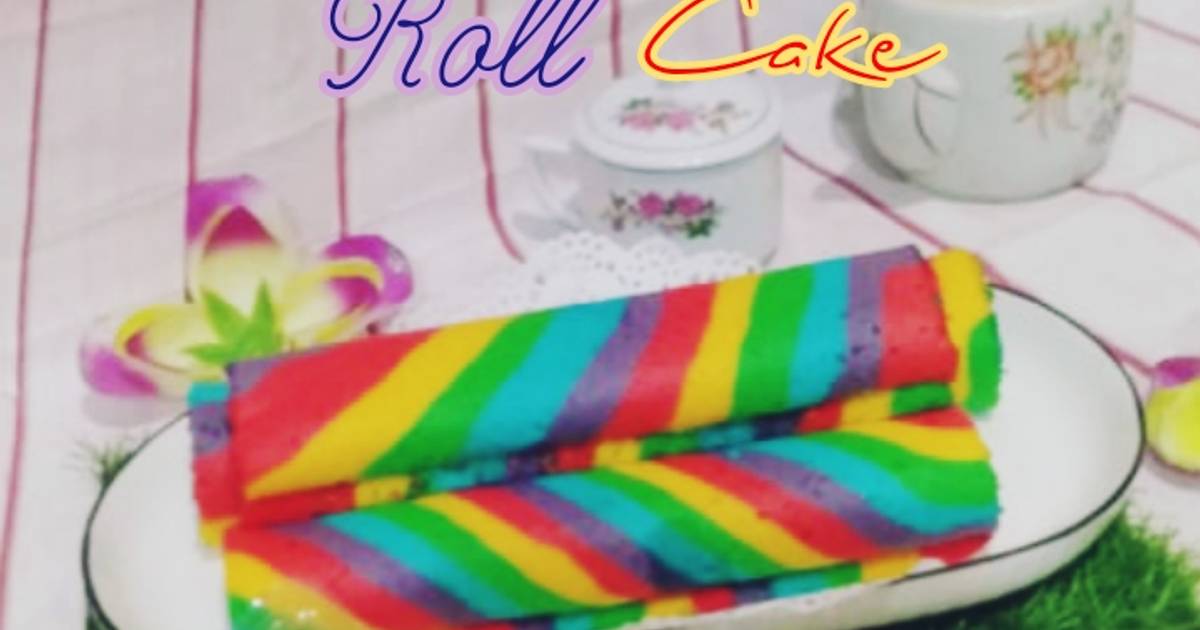 Resep Rainbow Roll Cake oleh Oktaviani (Bund@ Keyl@) - Cookpad