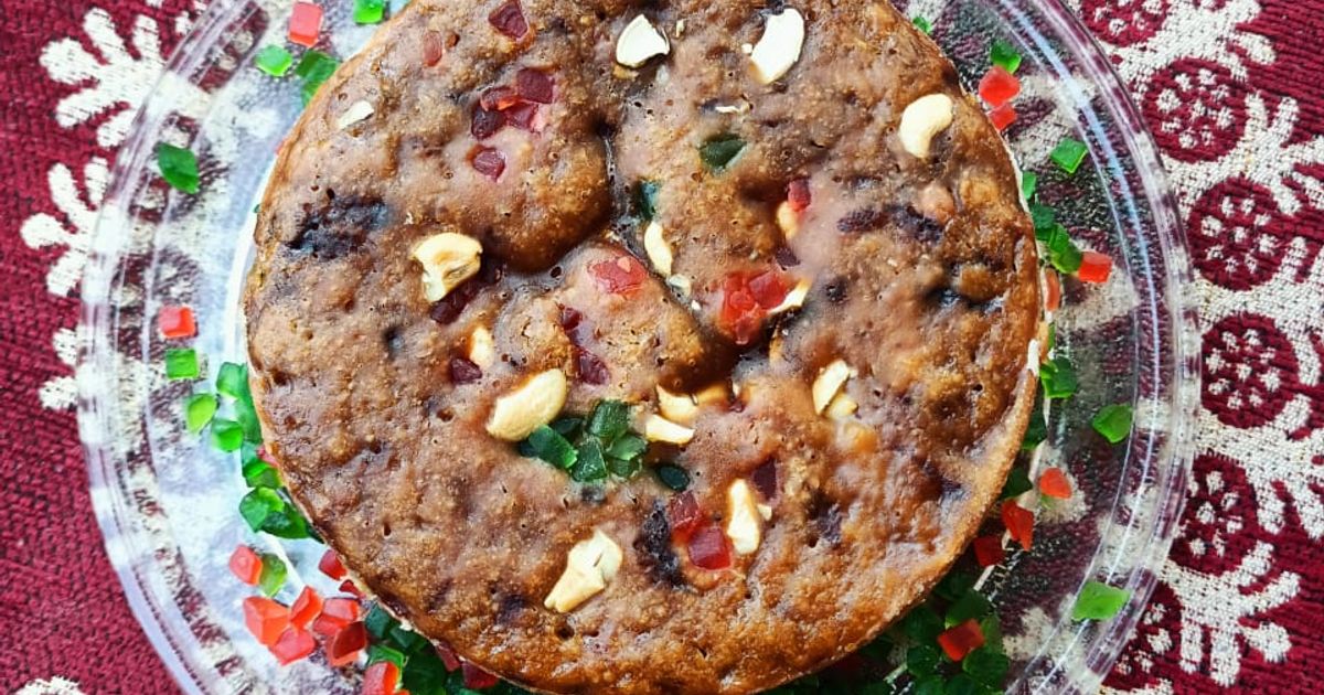 एगलेस क्रिसमस प्लम केक (Eggless Christmas Plum Cake Recipa In Hindi ...