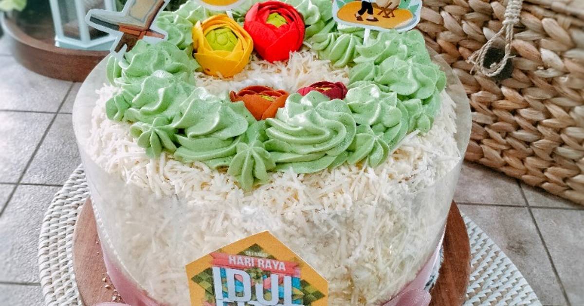 Resep Pandan chiffon cake with cheese inside and outside oleh Yenny ...
