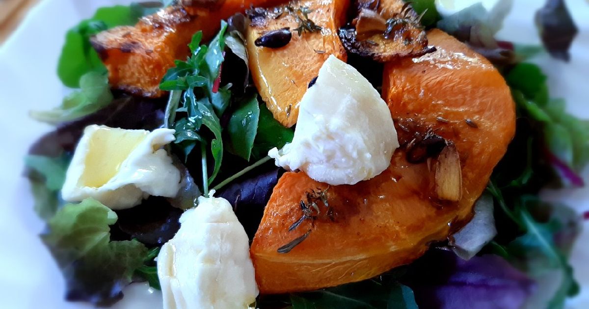 Roasted Pumpkin Salad With Goat Cheese Recipe By Zazie Dans Le Frigo