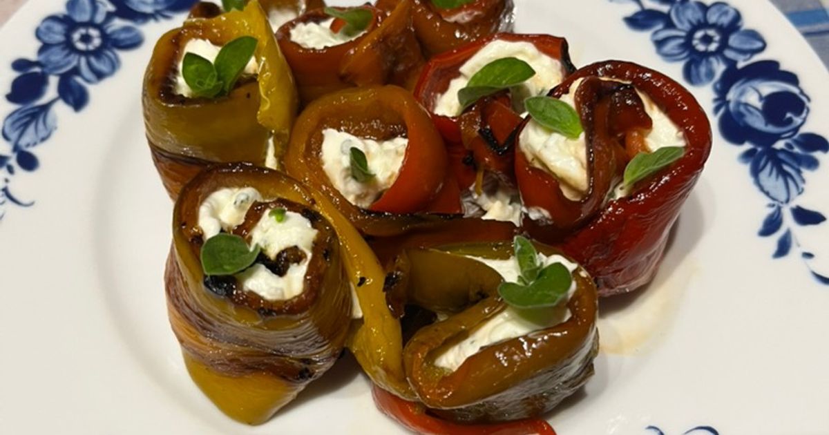 Philadelphia Stuffed Roasted Pepper Rolls Recipe by chiara