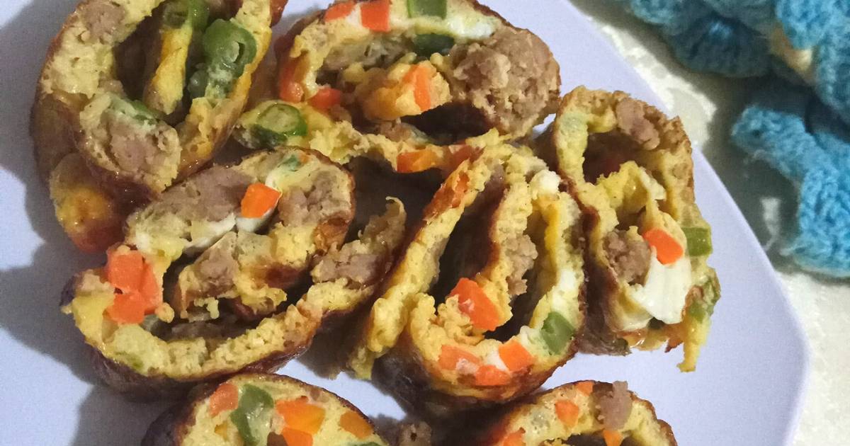 Resep Telur Gulung Isi Daging mix Sayuran oleh Vay Kitchen - Cookpad