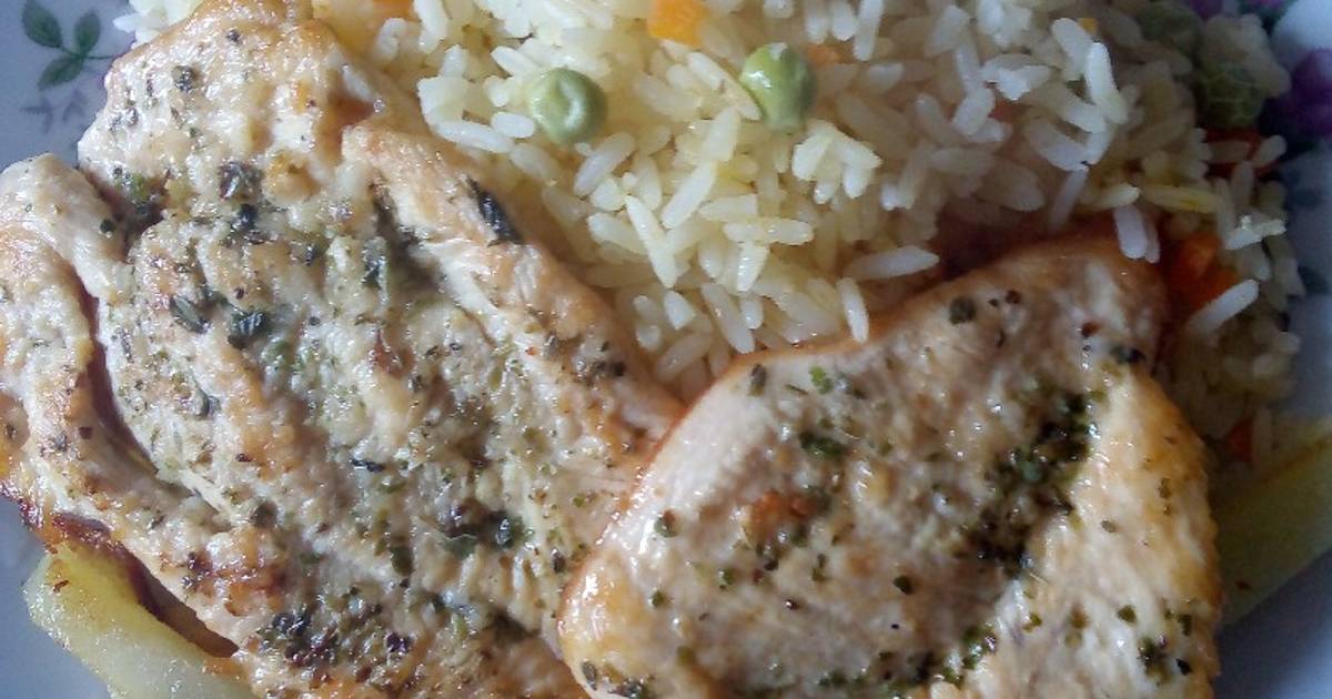 Pechuga de pollo a la plancha con arroz - 11 recetas caseras- Cookpad