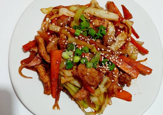 Bistec con verdura estilo oriental Receta de Esther Soto- Cookpad