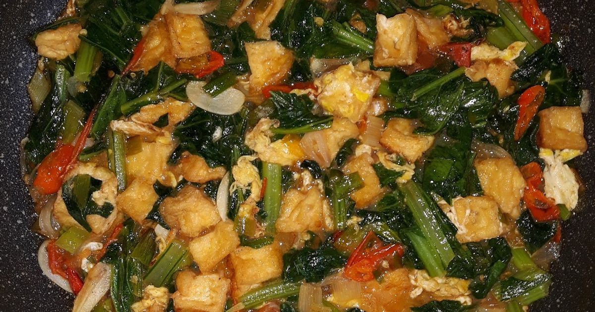 Resep sawi hijau tahu telur rumahan enak dan mudah - Cookpad