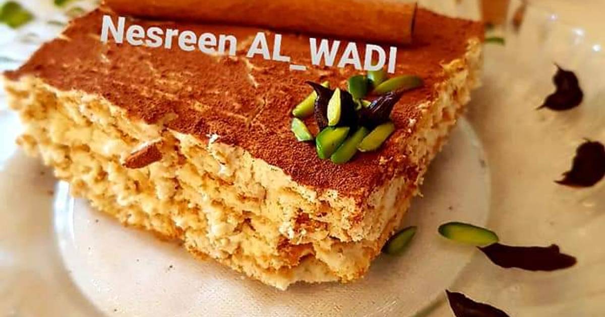 طريقة عمل كيكة النسكافيه بالبسكوت 👌 على اصولها بطريقة سهلة وسريعة من Nesreen Al-wadi - كوكباد