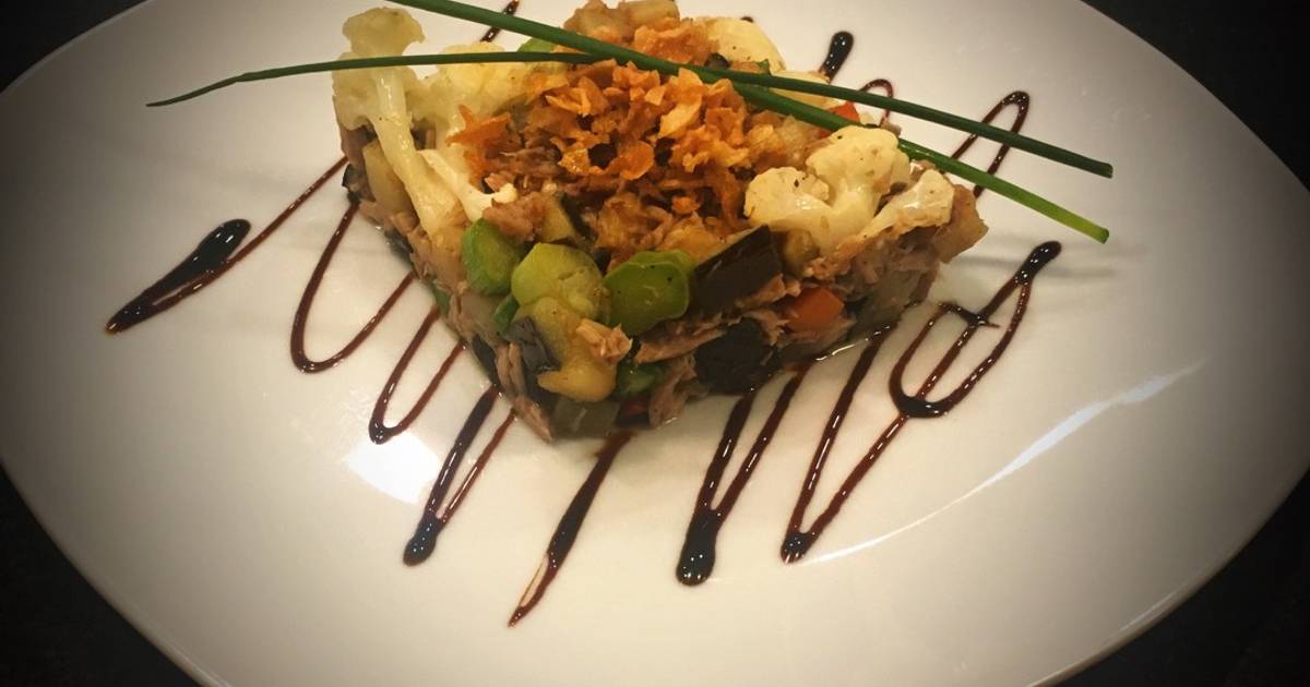 Verduritas Rehogadas con Atún y Pistachos Receta de Carlos Baide - Cookpad