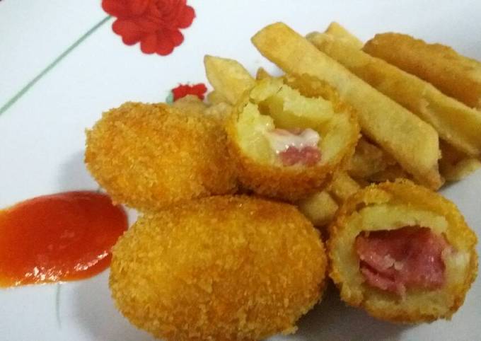 Resep Kentang Isi Keju n Smoked Beef oleh Erlin Indriani - Cookpad