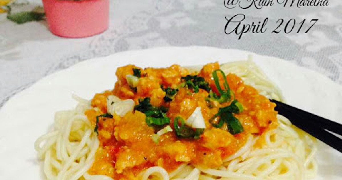 Resep Spagethi Saus Ayam Jamur oleh Maya Damamain - Cookpad