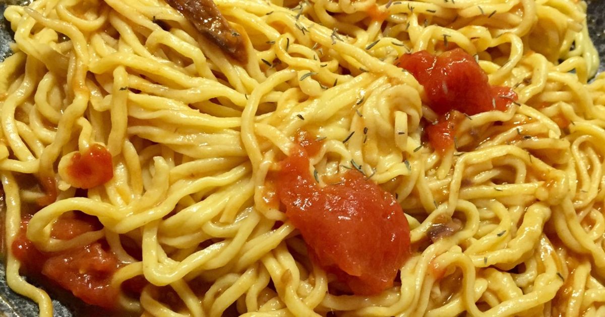 Ricetta Spaghetti Alla Chitarra Con Pomodorini E Acciughe di Elodia ...