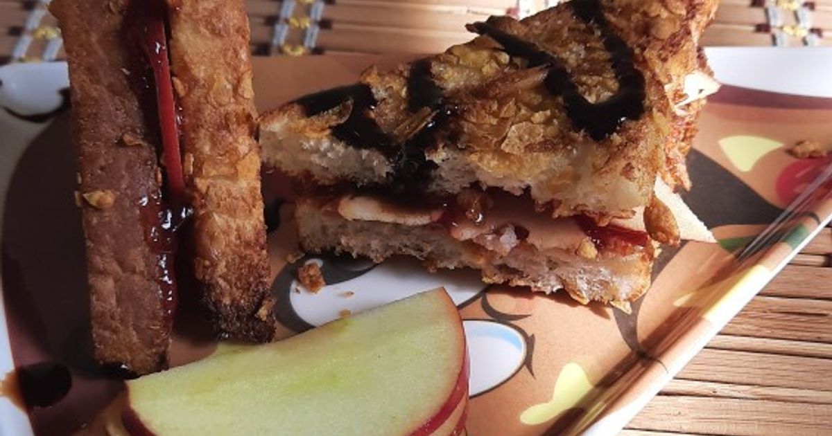 Fruity Cornflakes Toast Sandwich Recipe by Naheed Alam - Cookpad