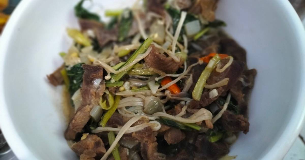 Resep Daging sapi mix jamur enoki dan sawi oleh Diah Tri Norita - Cookpad
