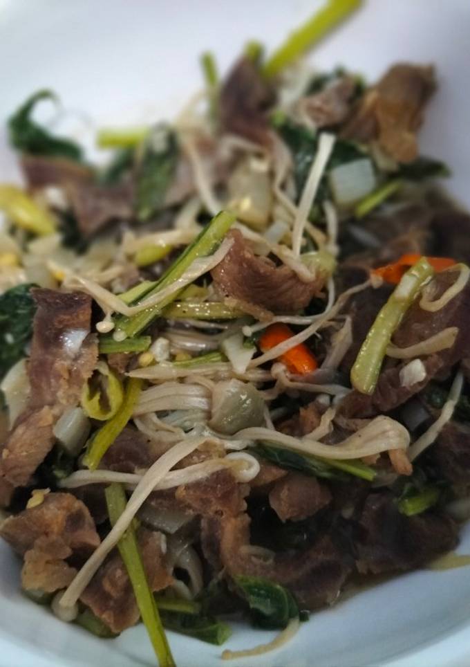 Resep Daging sapi mix jamur enoki dan sawi oleh Diah Tri Norita - Cookpad