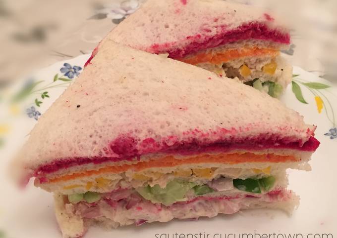 Rainbow Sandwich Recipe by saute&stir - Cookpad