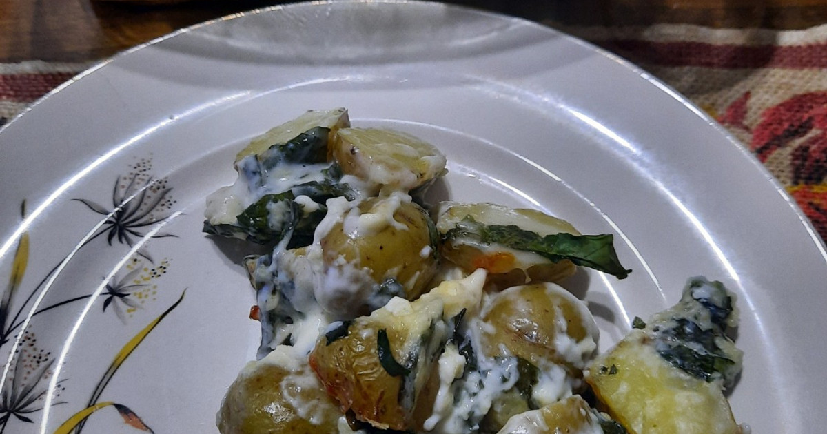 Acelgas Cremosas Al Horno Con Papines Al Vapor Receta de La profe Luisa ...