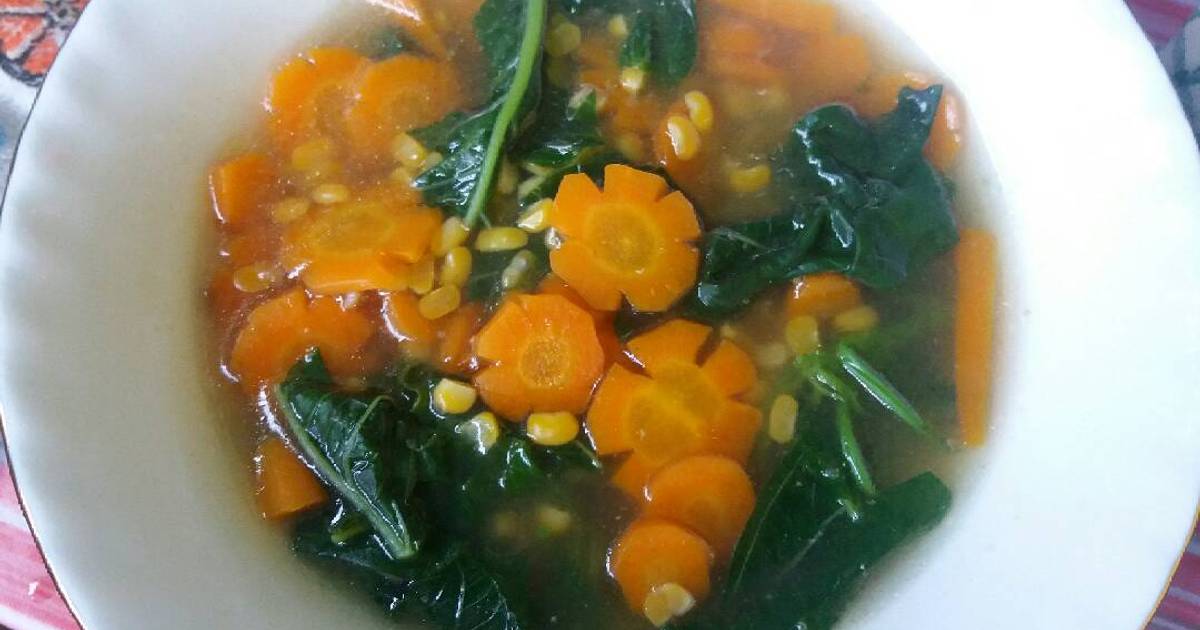 Resep Menu Anak: Sup Bayam Wortel Bunga oleh Diah Surya - Cookpad