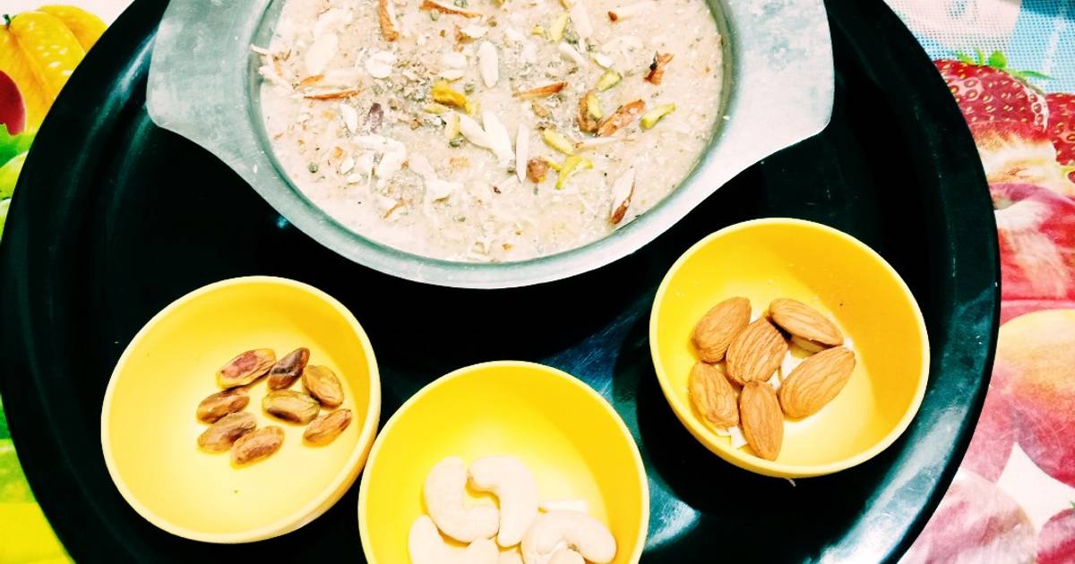 Nutritious healthy tasty broken wheat kheer Recipe by Ramaben Joshi ...