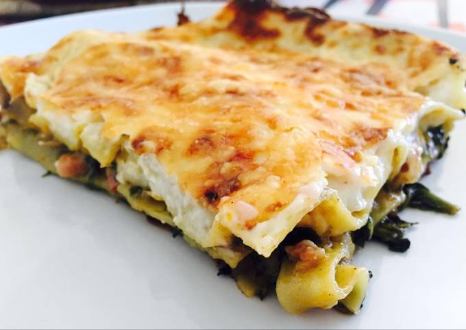Lasaña de espinacas y champiñones Receta de Nessy AL- Cookpad